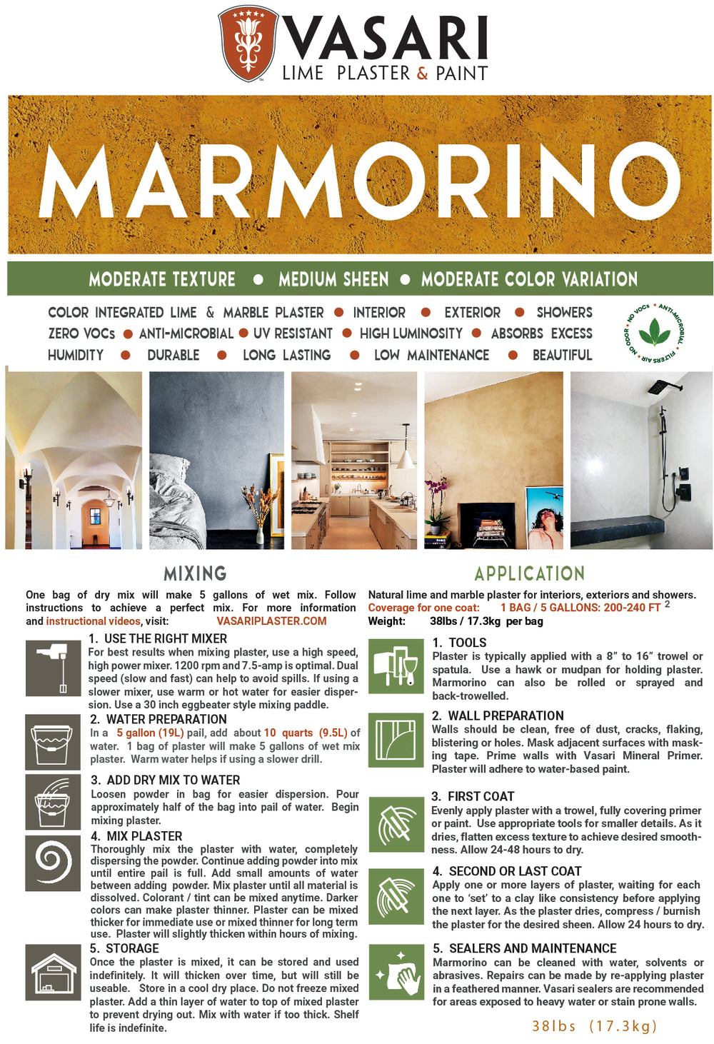 MARMORINO - DRY MIX | Vasari Lime Plaster & Paint